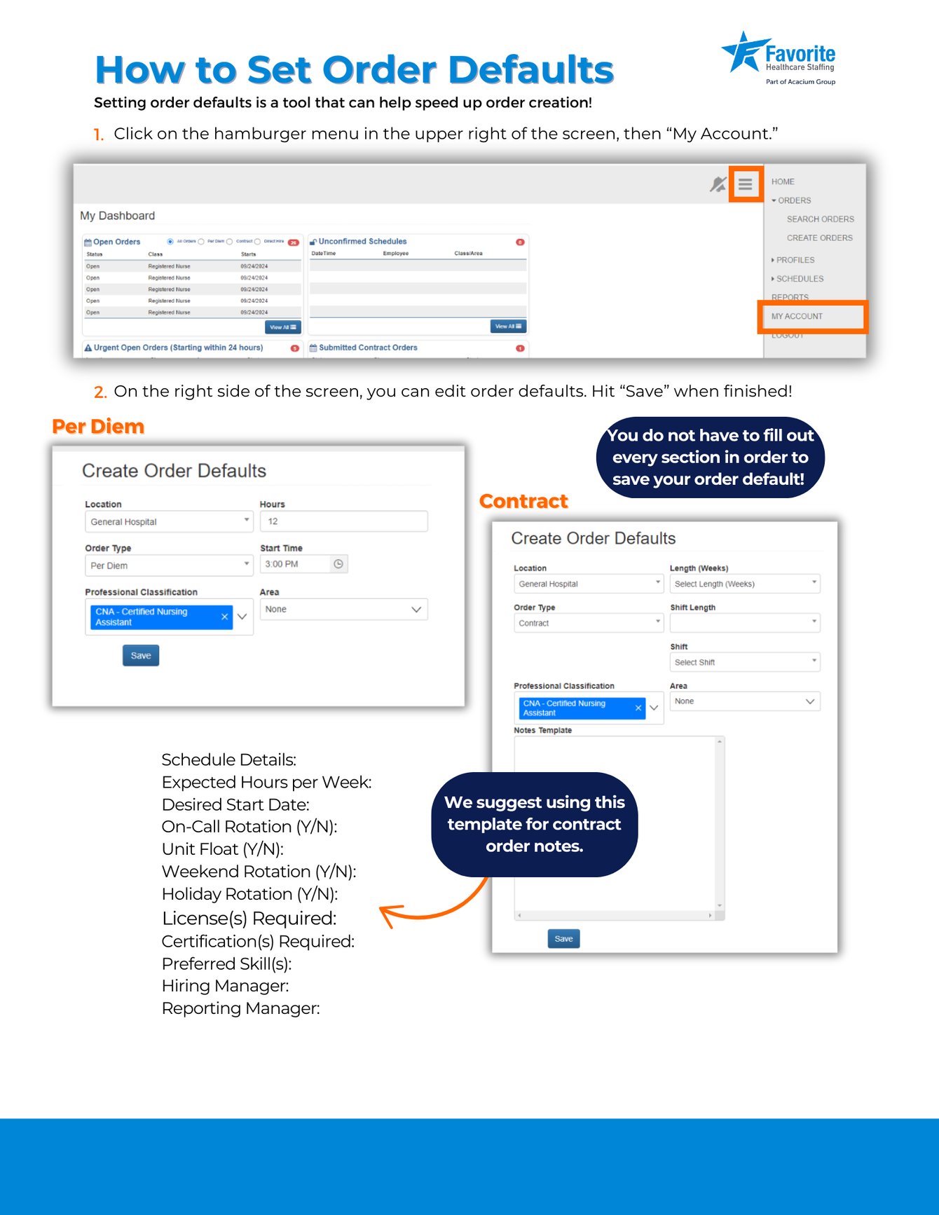 How to Set Order Defaults
